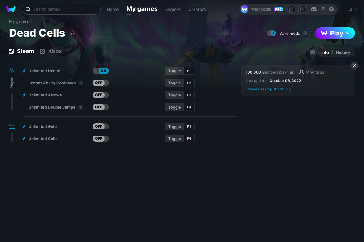Dead Cells Cheats and Trainer for Steam - Trainers - WeMod Community