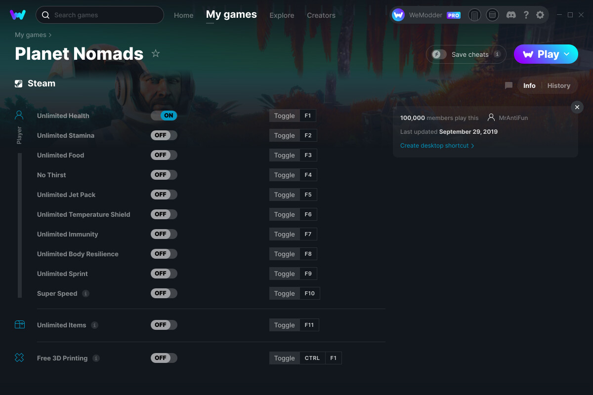 Planet Nomads Cheats and Trainer for Steam - Trainers - WeMod Community