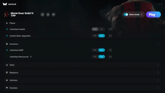 Metal Gear Solid V: TPP Cheats & Trainers for PC | WeMod