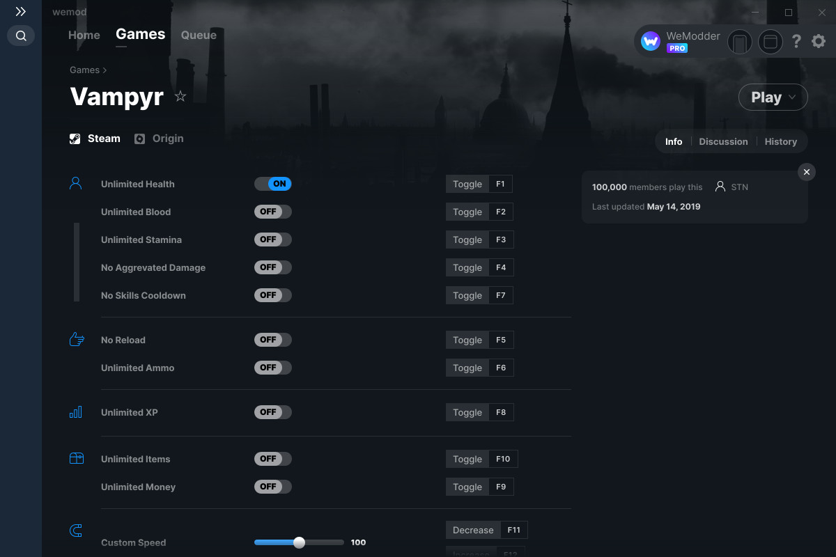 Vampyr Cheats and Trainer for Steam - Trainers - WeMod Community