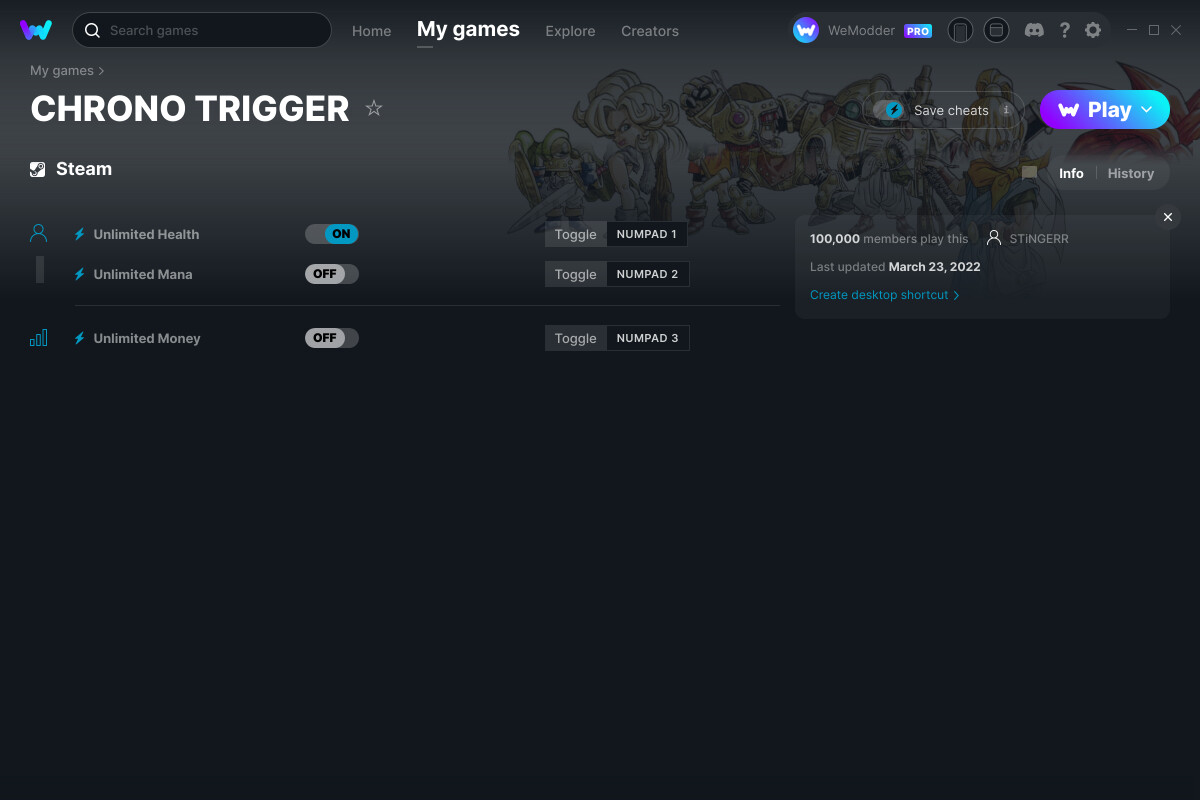 CHRONO TRIGGER Cheats and Trainer for Steam - Trainers - WeMod Community