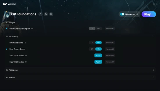 X4: Foundations Cheats & Trainers for PC | WeMod