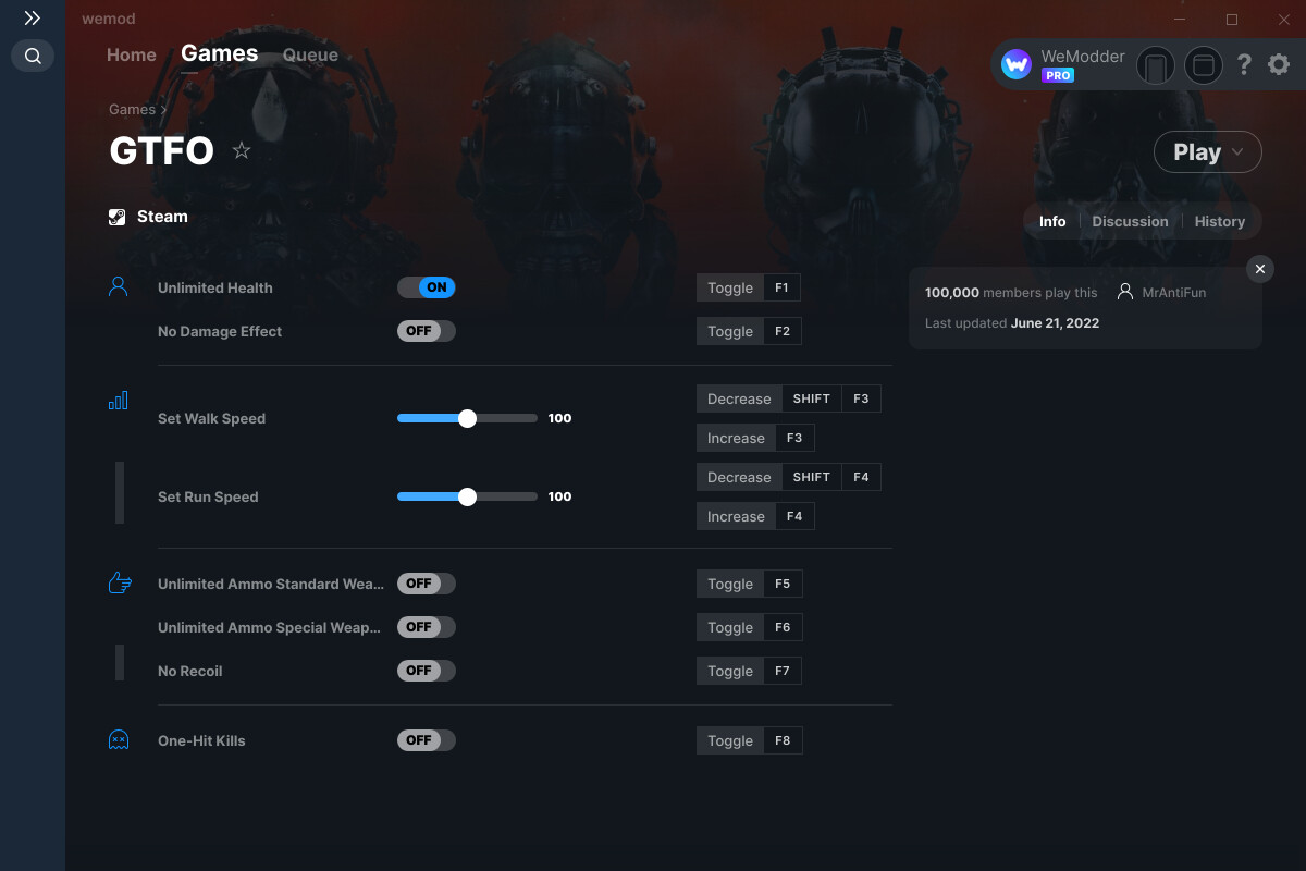 GTFO Cheats and Trainer for Steam - Trainers - WeMod Community