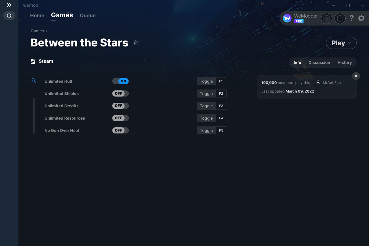 Between the Stars Cheats and Trainer for Steam - Trainers - WeMod Community