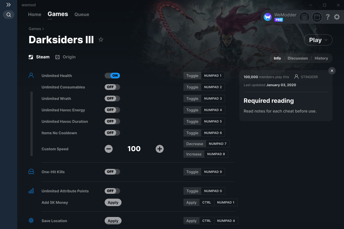 Darksiders III Cheats and Trainer for Steam - Trainers - WeMod Community