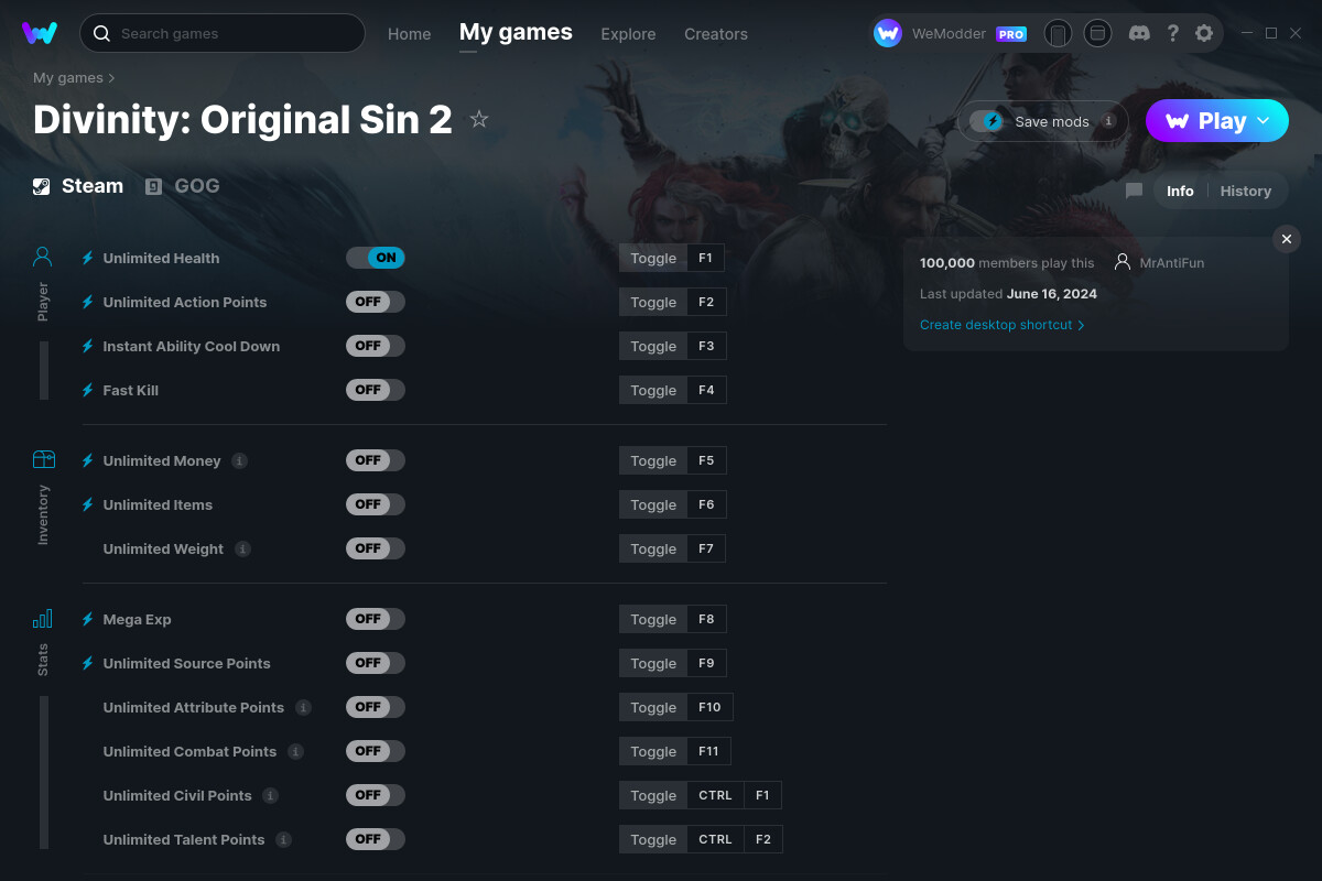 Divinity: Original Sin 2 (Definitive) Cheats and Trainer for Steam ...