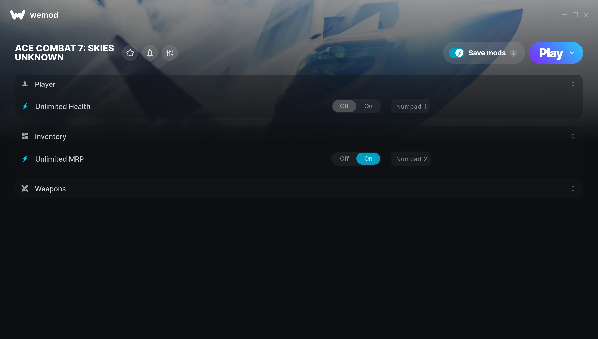 ACE COMBAT 7: SKIES UNKNOWN Cheats & Trainers for PC | WeMod