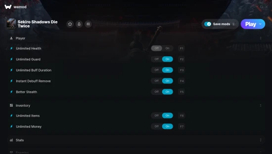 Sekiro Shadows Die Twice Cheats & Trainers for PC | WeMod