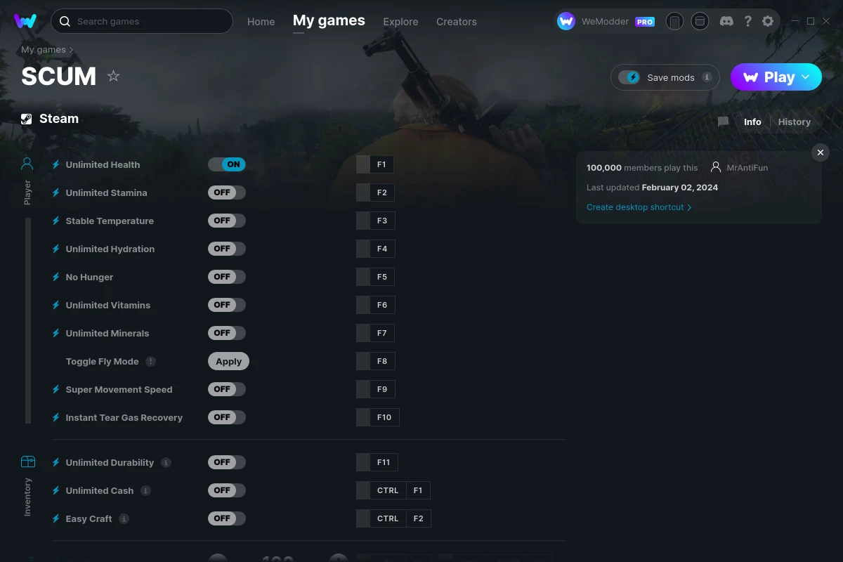 SCUM Cheats & Trainers for PC | WeMod