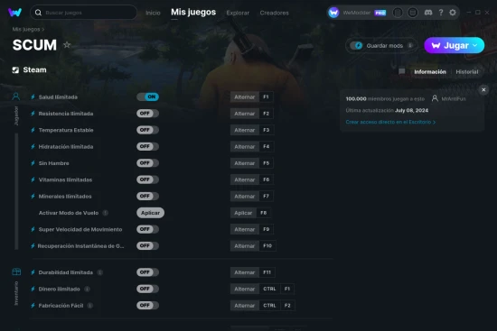 Trampas y Trainers de SCUM para PC | WeMod