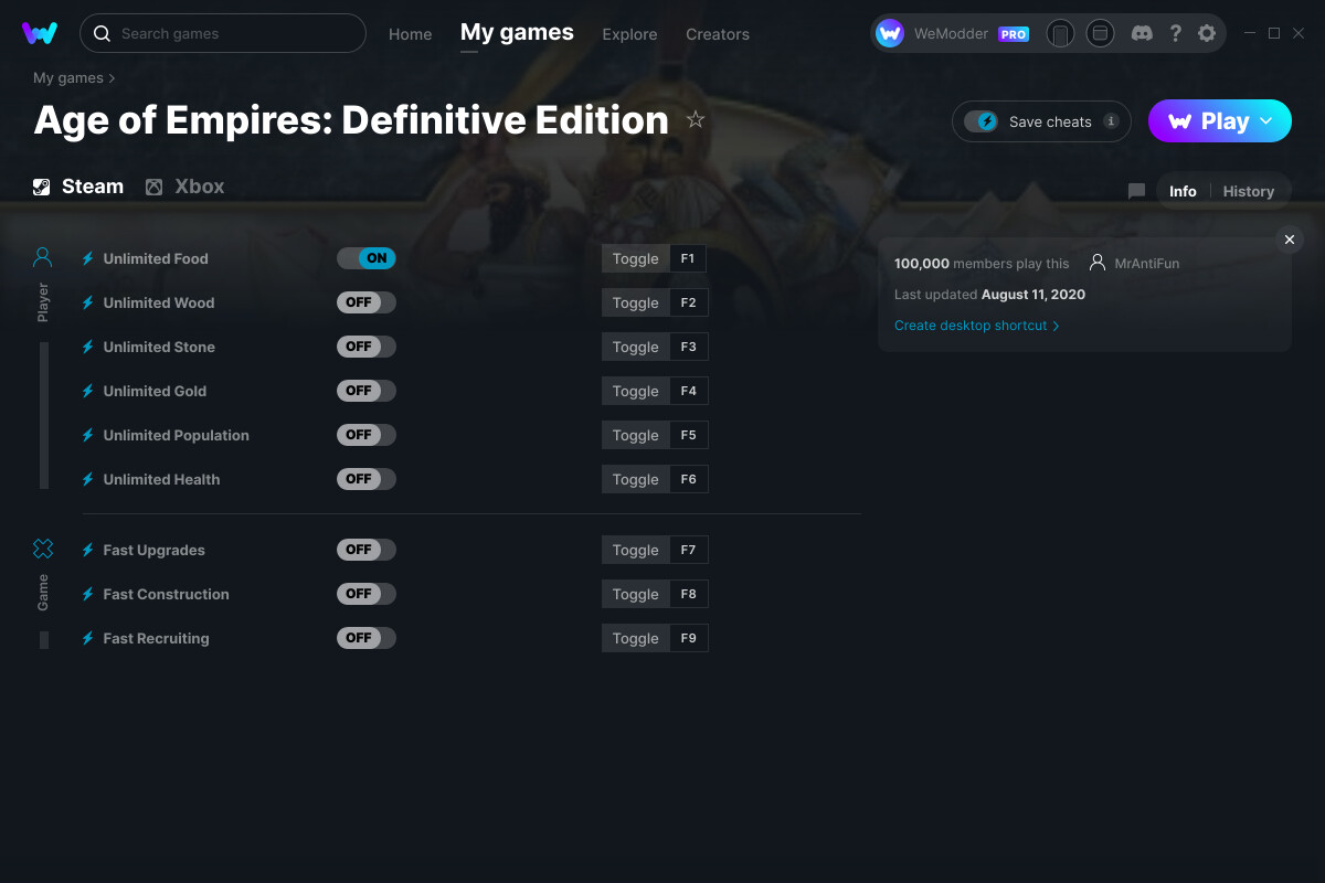 Age Of Empires Definitive Edition Cheats And Trainer For Xbox