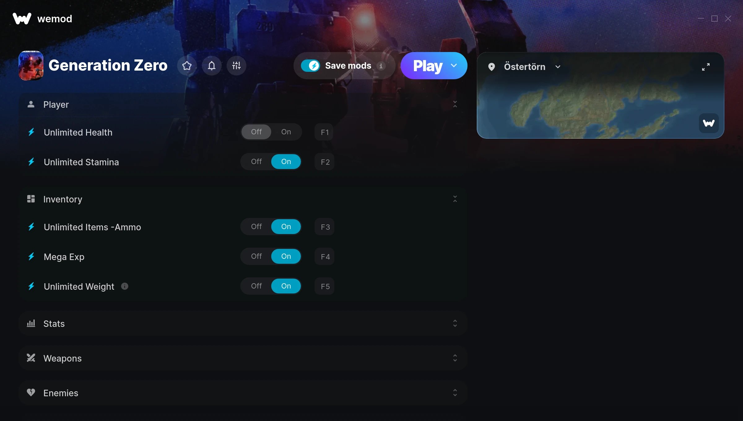 Generation Zero Cheats, Trainers and Maps for PC | WeMod