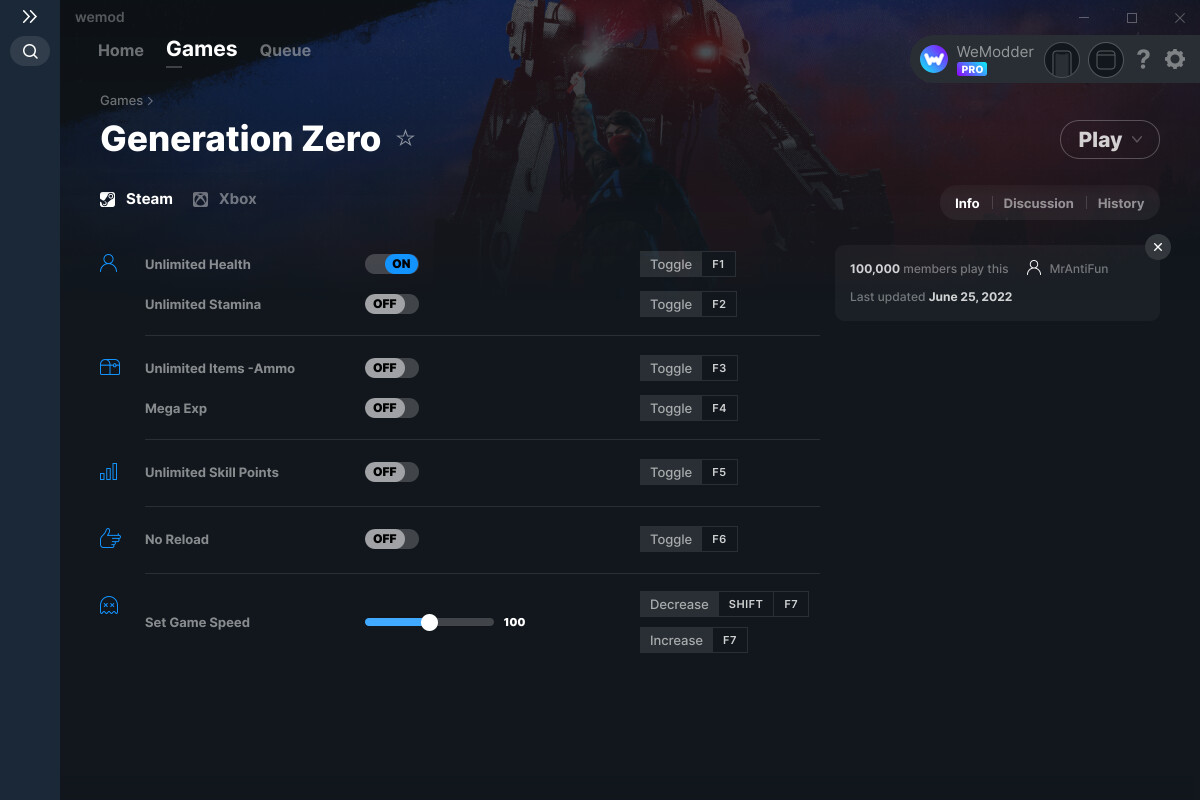 Generation Zero Cheats and Trainer for Steam - Trainers - WeMod Community