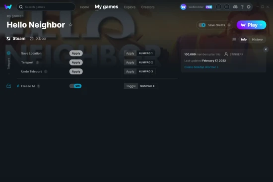 Hello Neighbor Cheats & Trainers for PC | WeMod