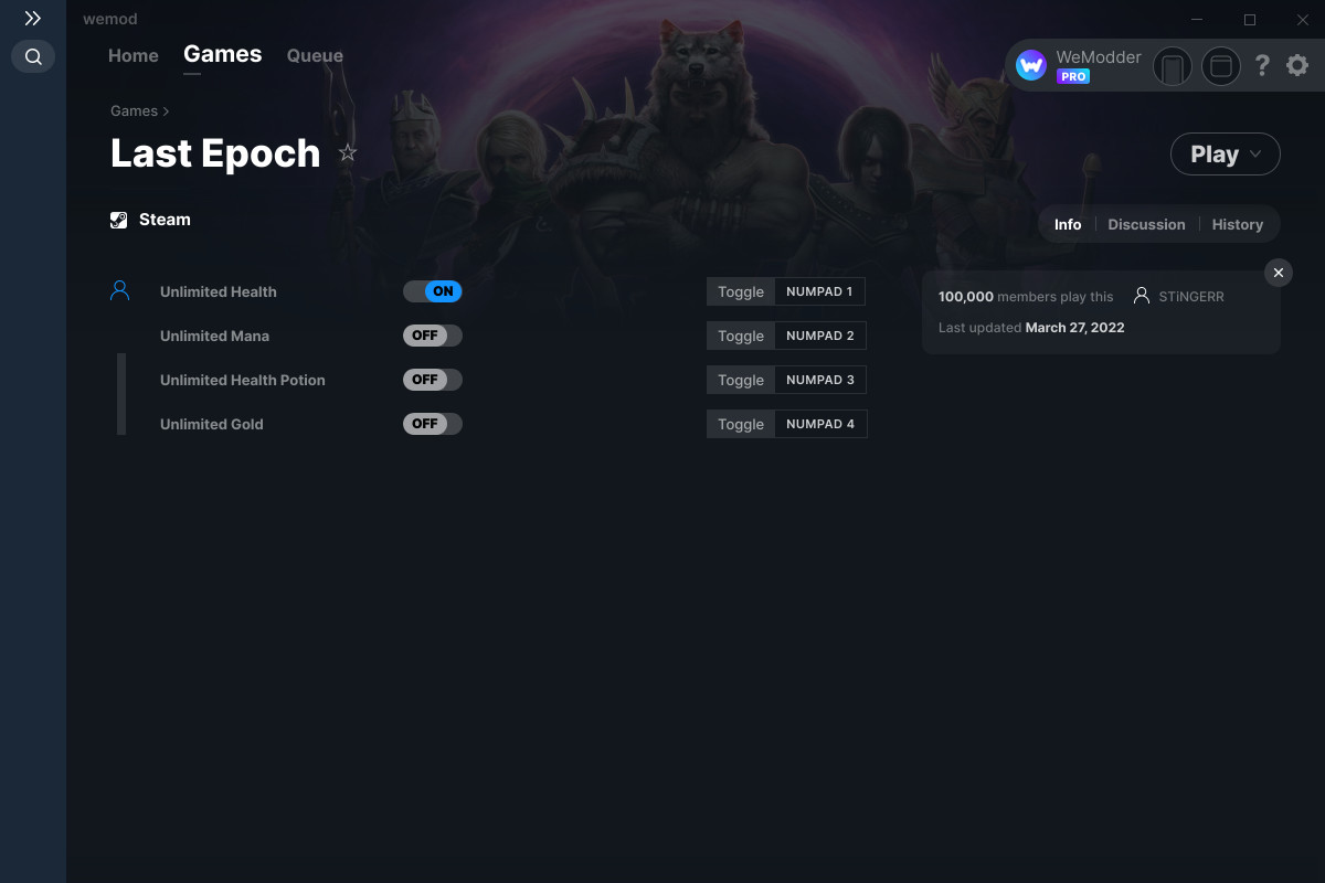 Last Epoch Cheats and Trainer for Steam - Trainers - WeMod Community