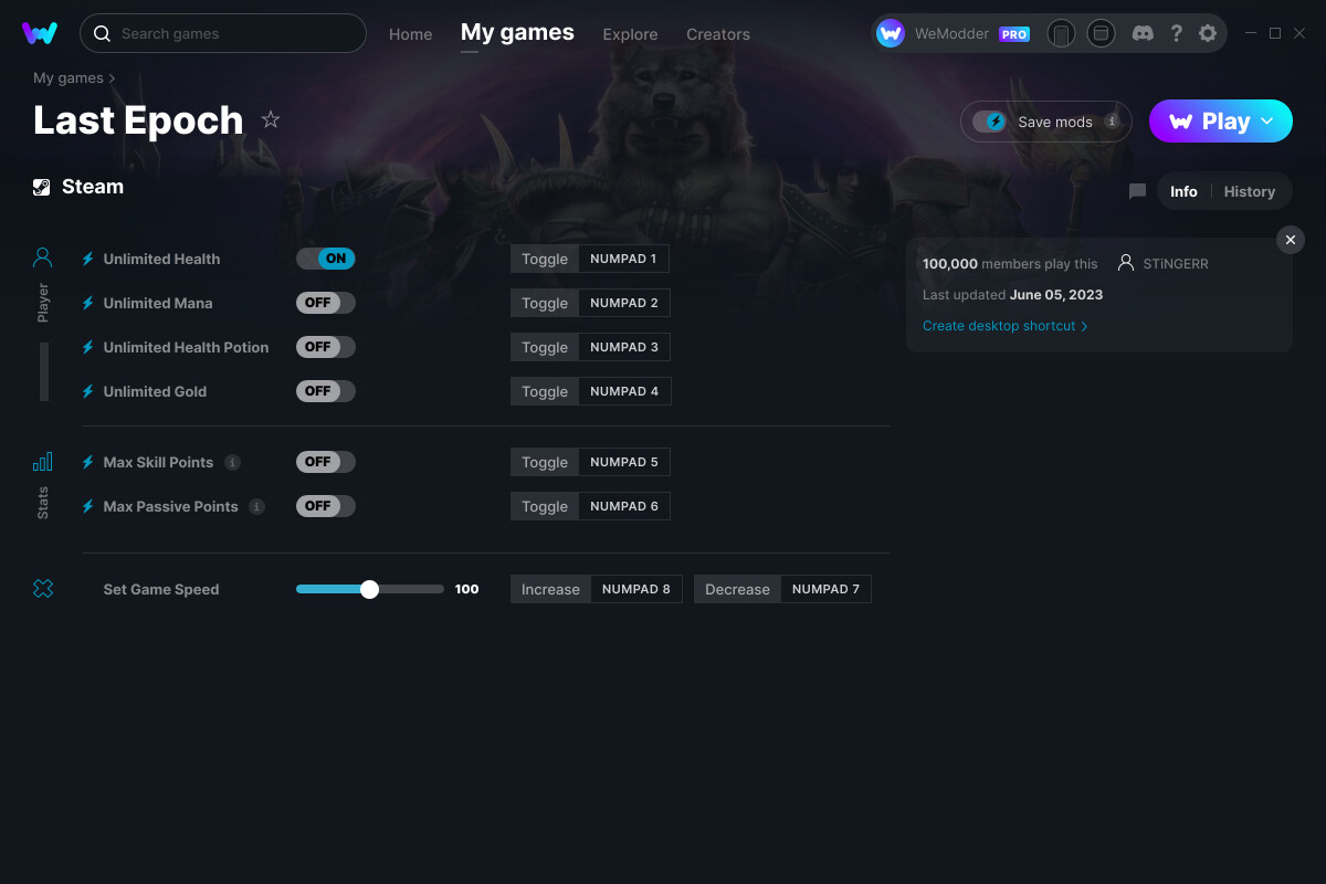 Last Epoch Cheats and Trainer for Steam - Trainers - WeMod Community