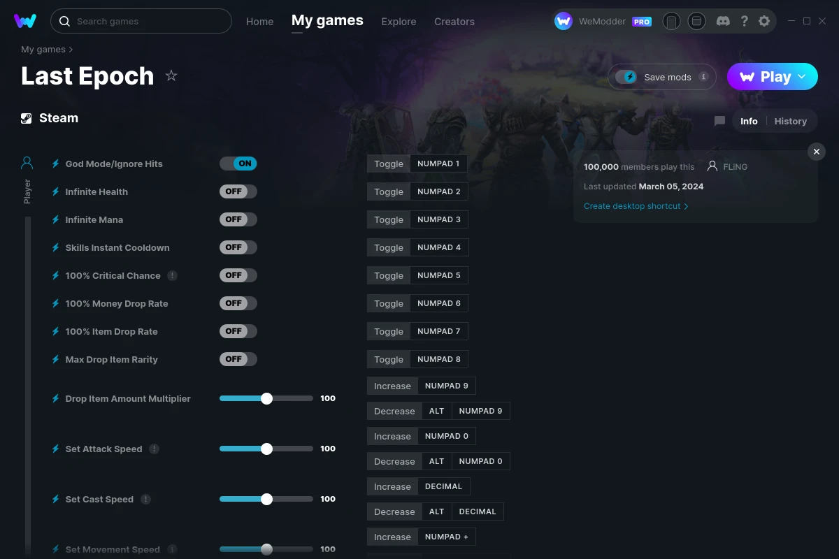 Last Epoch Cheats & Trainers for PC | WeMod