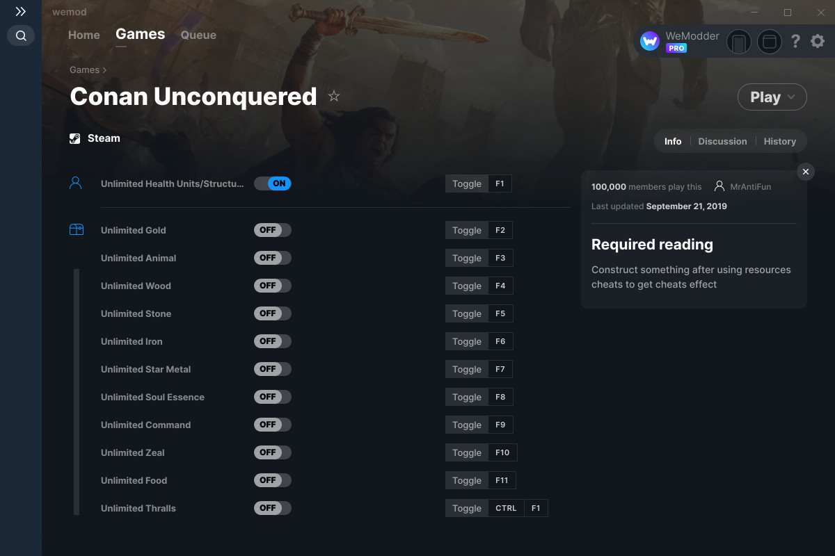Conan Unconquered Cheats and Trainer for Steam - Trainers - WeMod Community