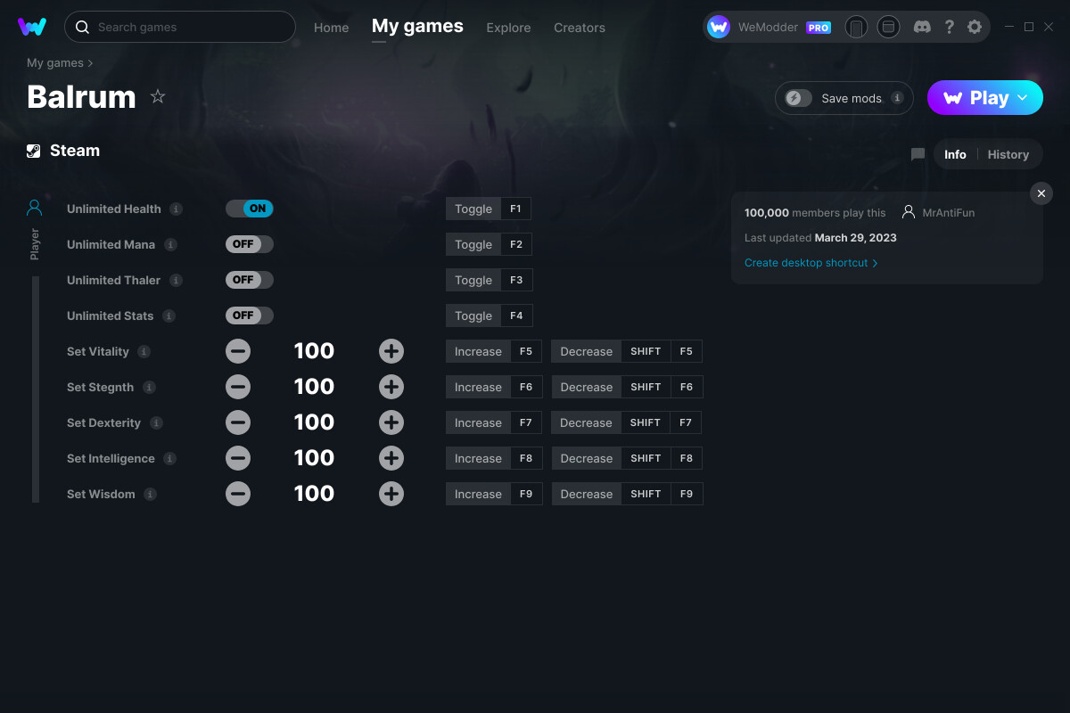 Balrum Cheats and Trainer for Steam - Trainers - WeMod Community