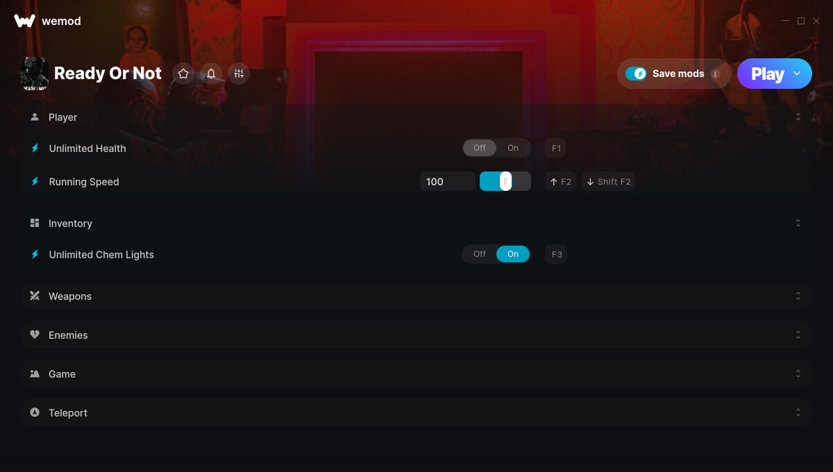 Ready Or Not Cheats and Trainer for Steam - Trainers - WeMod Community