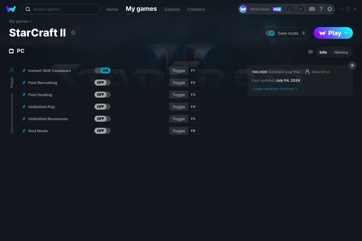 StarCraft II Cheats and Trainer - Trainers - WeMod Community