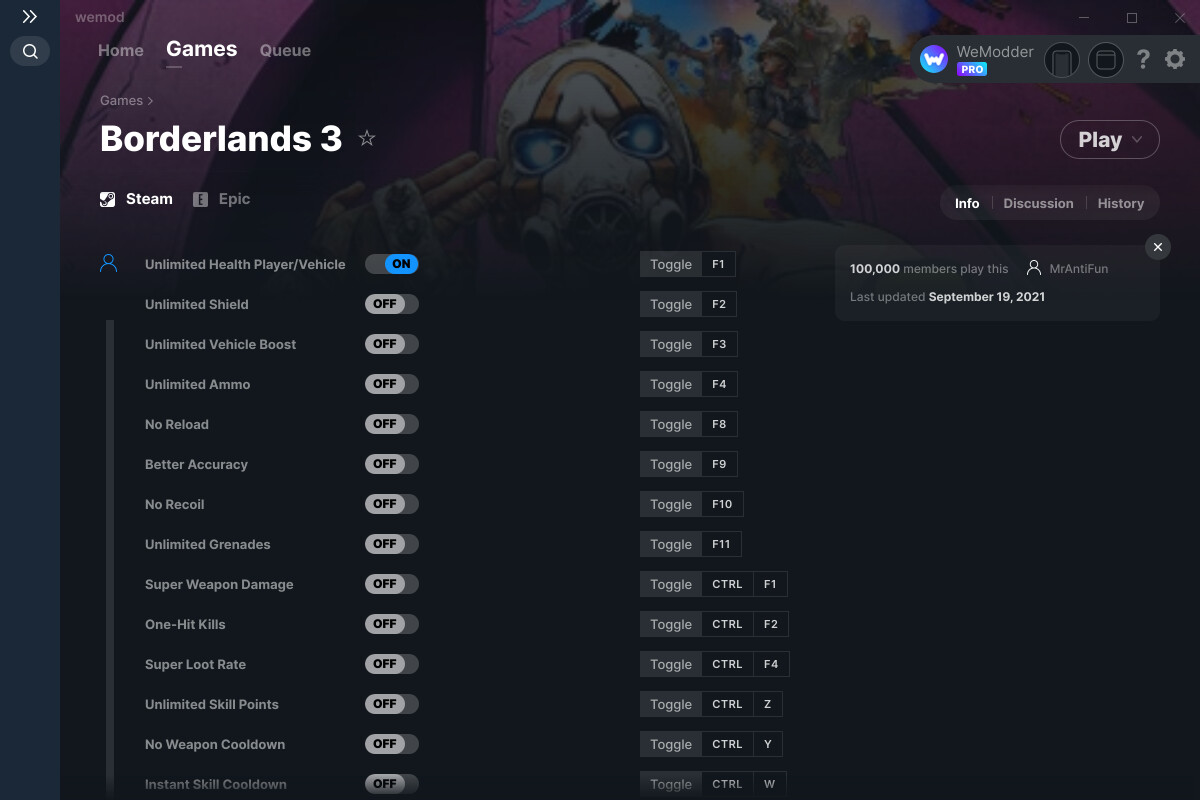 Borderlands 3 Cheats and Trainer for Epic Games - Trainers - WeMod ...