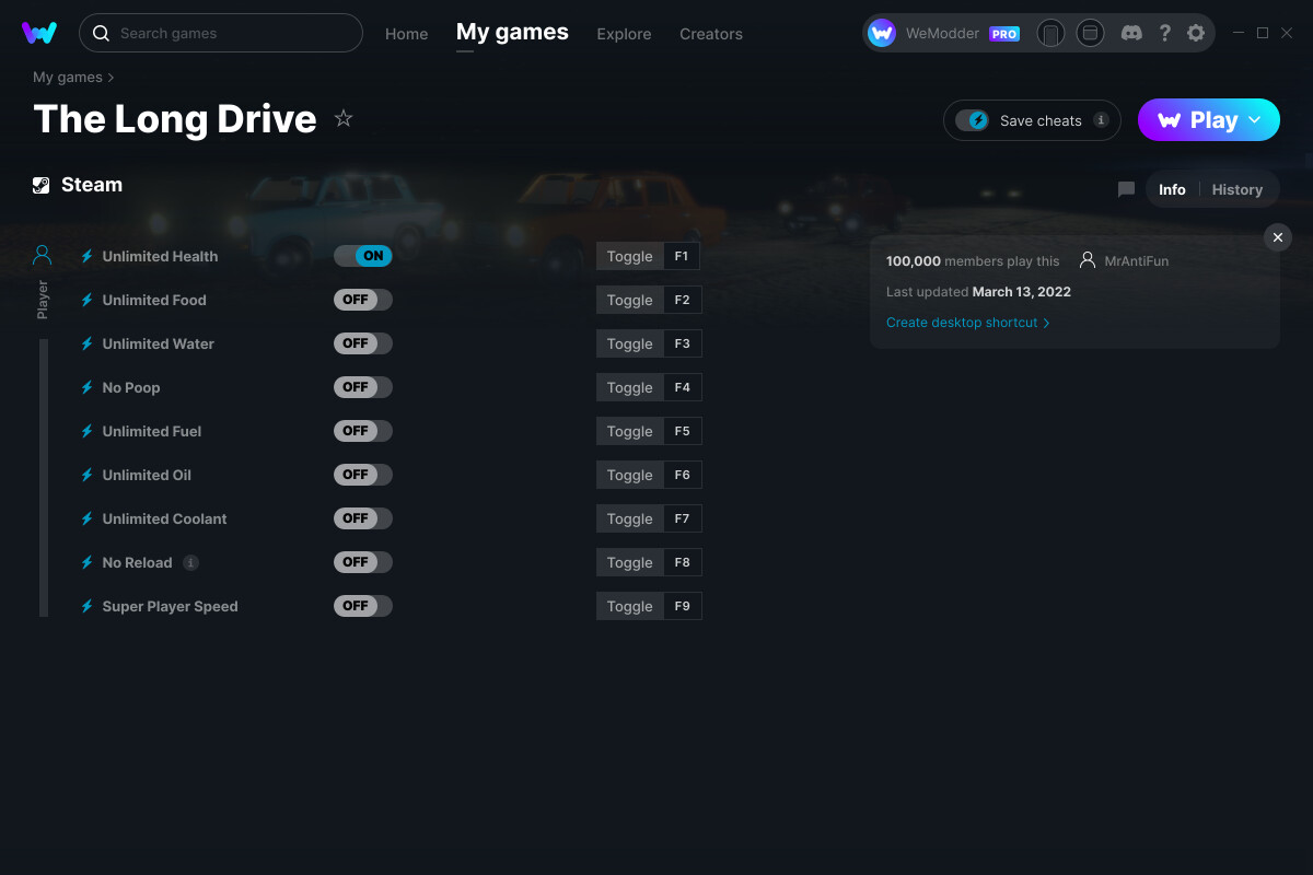 The Long Drive Cheats and Trainer for Steam - Trainers - WeMod Community