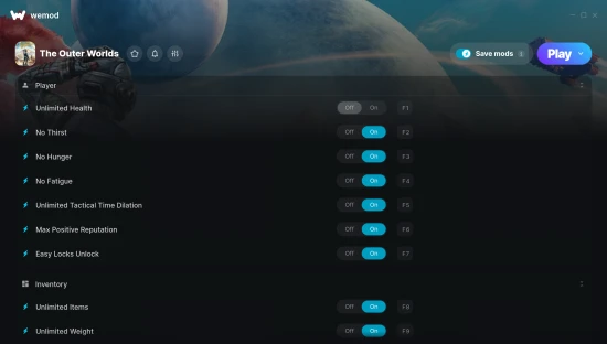 The Outer Worlds Cheats & Trainers for PC | WeMod