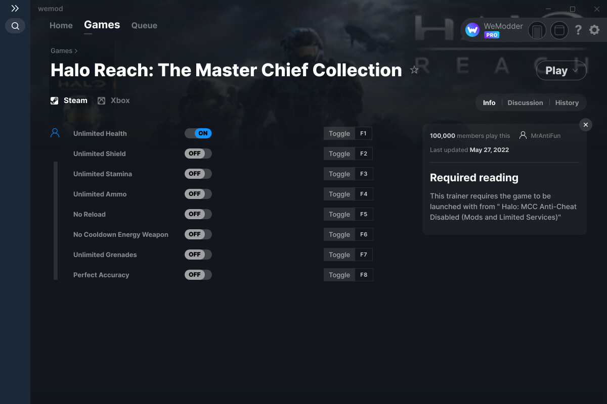 Halo Reach: The Master Chief Collection Cheats and Trainer for Xbox ...