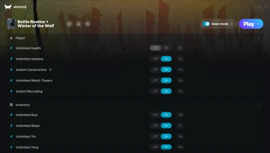 Battle Realms + Winter of the Wolf Cheats & Trainers for PC | WeMod