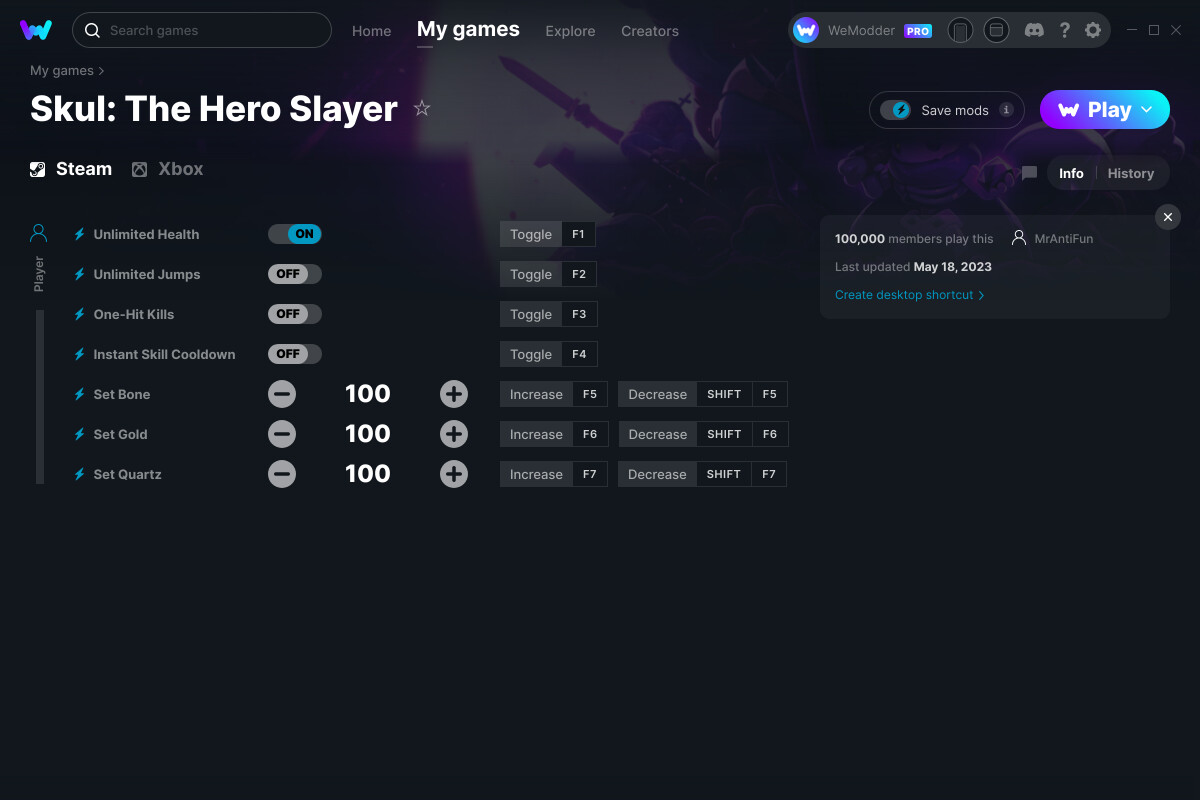 Skul: The Hero Slayer Cheats and Trainer for Steam - Trainers - WeMod ...