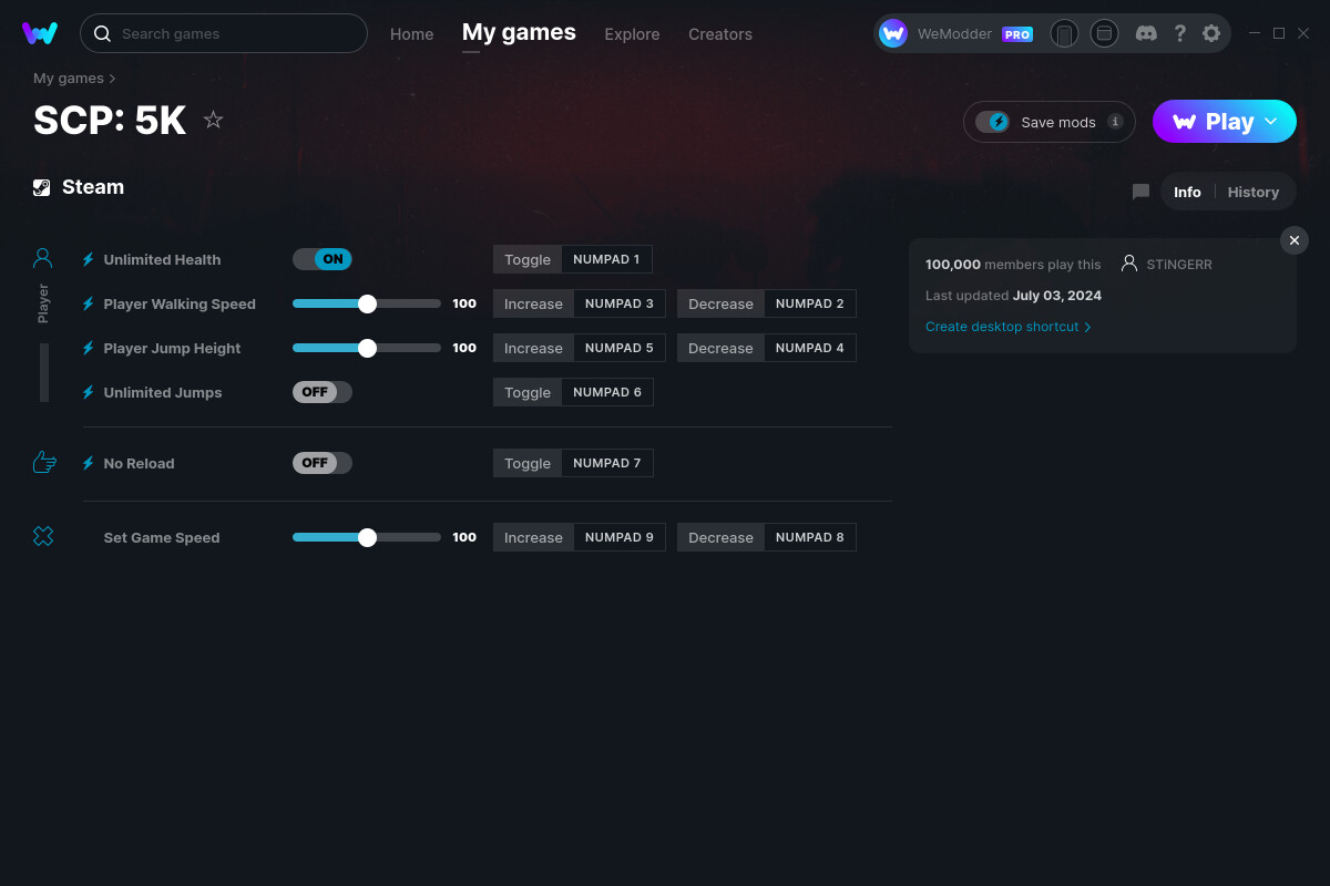 SCP: 5K Cheats and Trainer for Steam - Trainers - WeMod Community