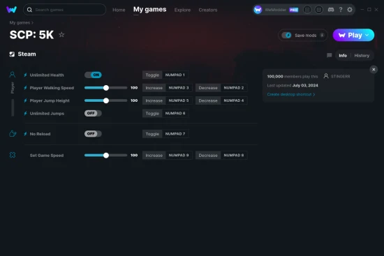 SCP: 5K Cheats & Trainers for PC | WeMod