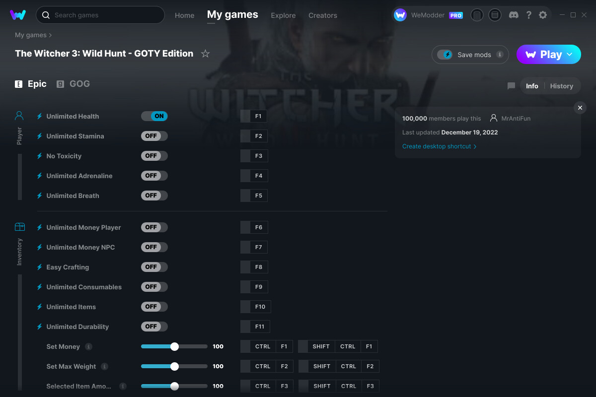 The Witcher 3: Wild Hunt - GOTY Edition Cheats and Trainer for Epic ...