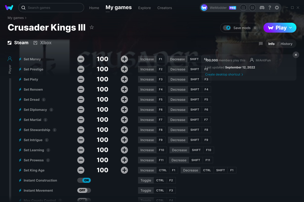 Crusader Kings III Cheats and Trainer for Xbox - Trainers - WeMod Community