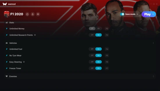 F1 2020 Cheats & Trainers for PC | WeMod
