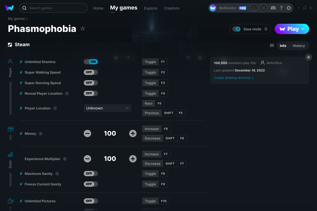 Phasmophobia Cheats and Trainer for Steam - Trainers - WeMod Community