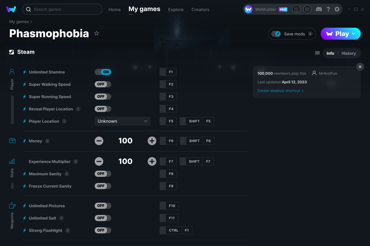 Phasmophobia Cheats and Trainer for Steam - Trainers - WeMod Community