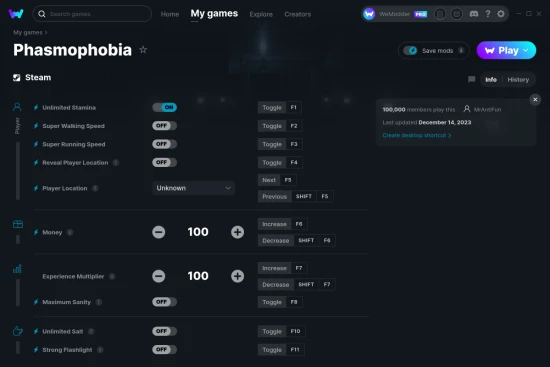 Phasmophobia Cheats & Trainers for PC | WeMod