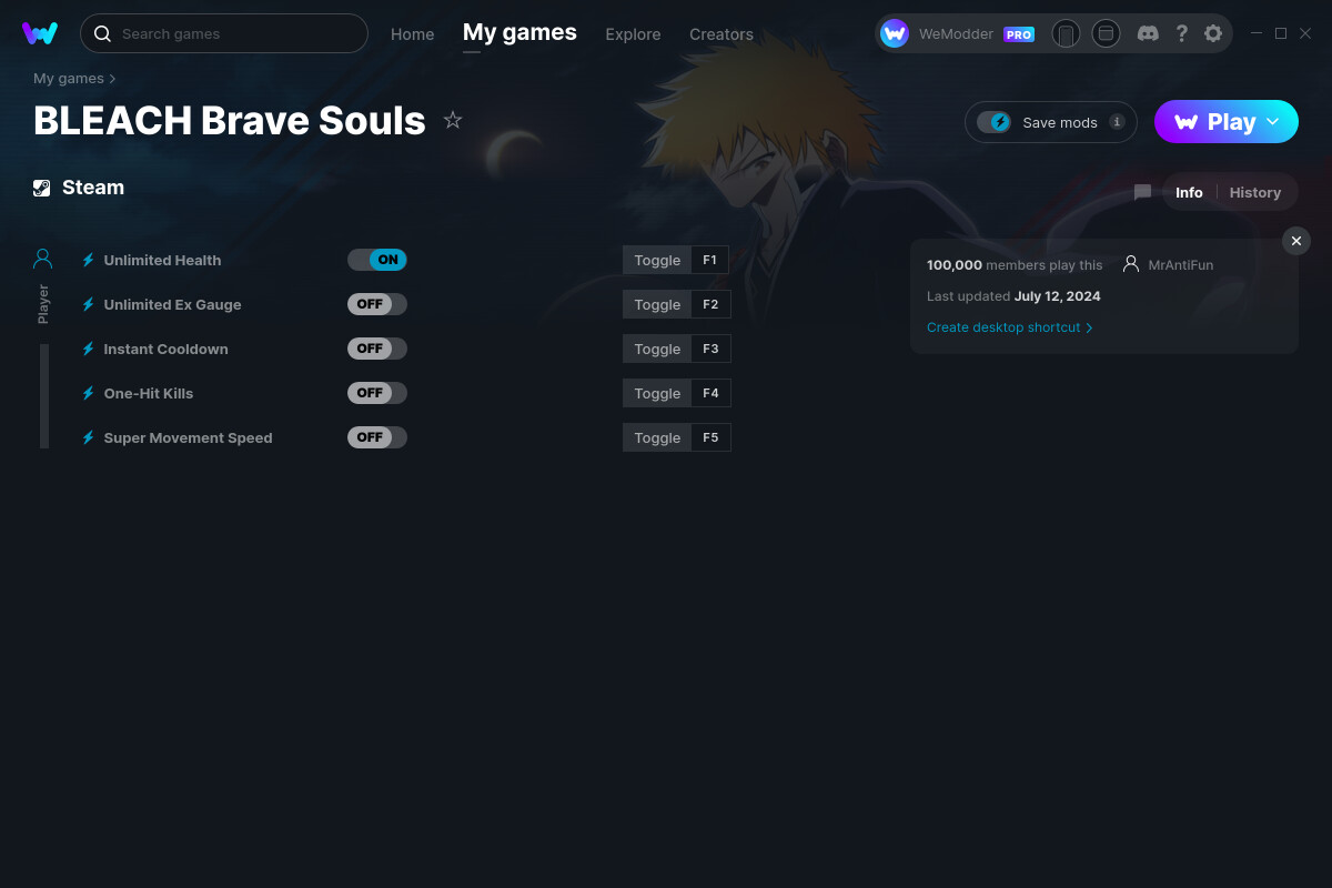 BLEACH Brave Souls Cheats and Trainer for Steam - Trainers - WeMod ...