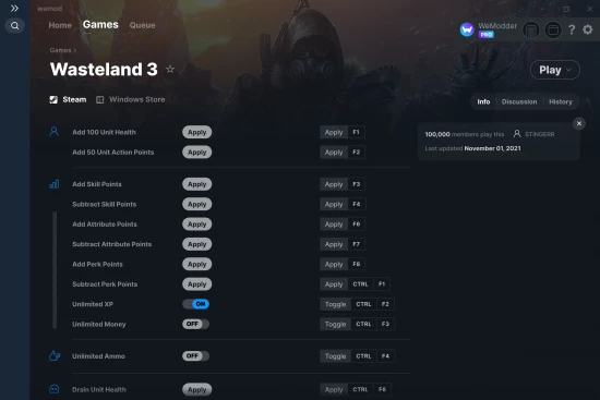 Wasteland 3 Cheats and Trainers for PC - WeMod