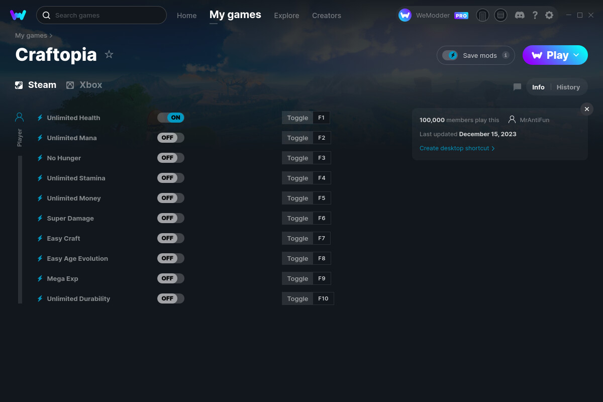 Craftopia Cheats and Trainer for Steam - Trainers - WeMod Community