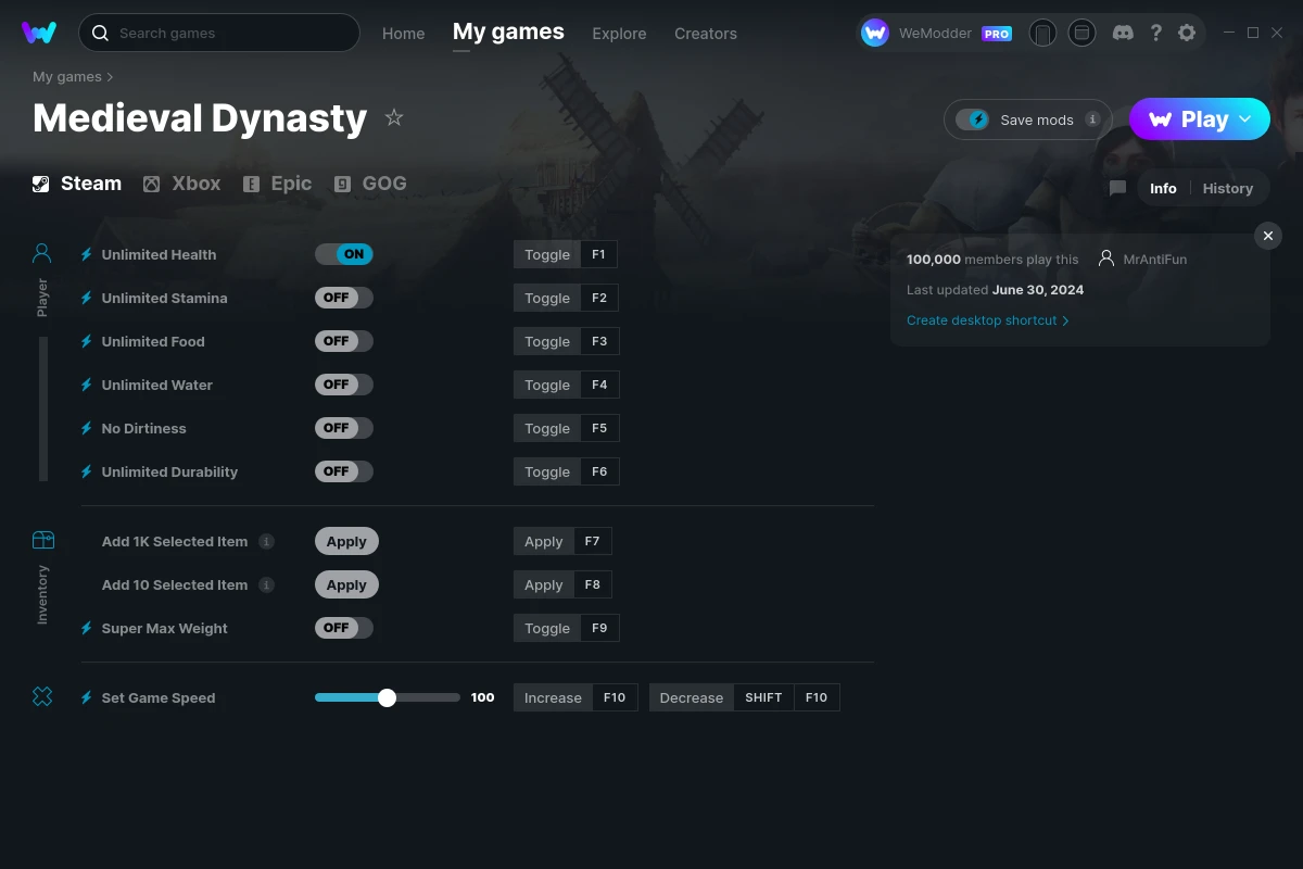 Medieval Dynasty Cheats & Trainers for PC | WeMod