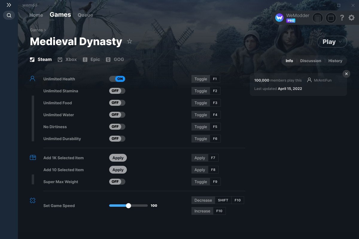Medieval Dynasty Cheats and Trainer for Steam - Trainers - WeMod Community