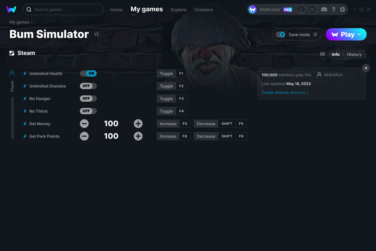 Bum Simulator Cheats and Trainer for Steam - Trainers - WeMod Community