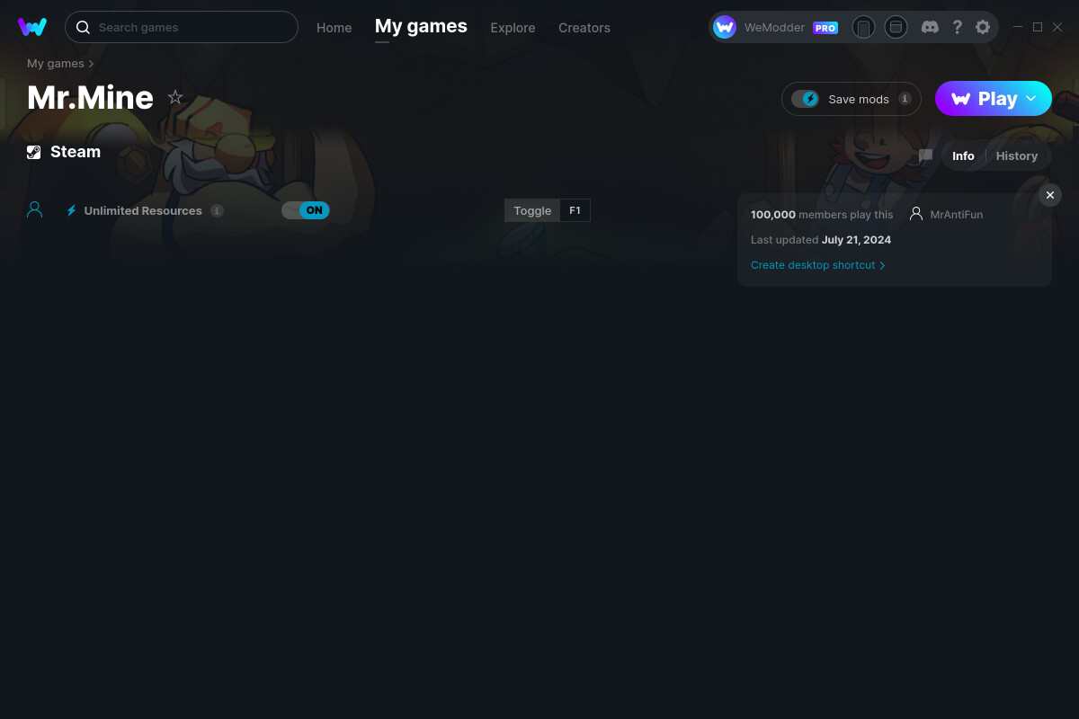 Mr.Mine Cheats and Trainer for Steam - Trainers - WeMod Community