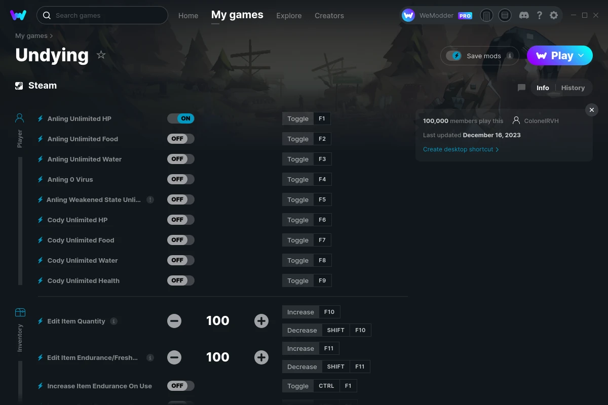 Undying Cheats & Trainers for PC | WeMod