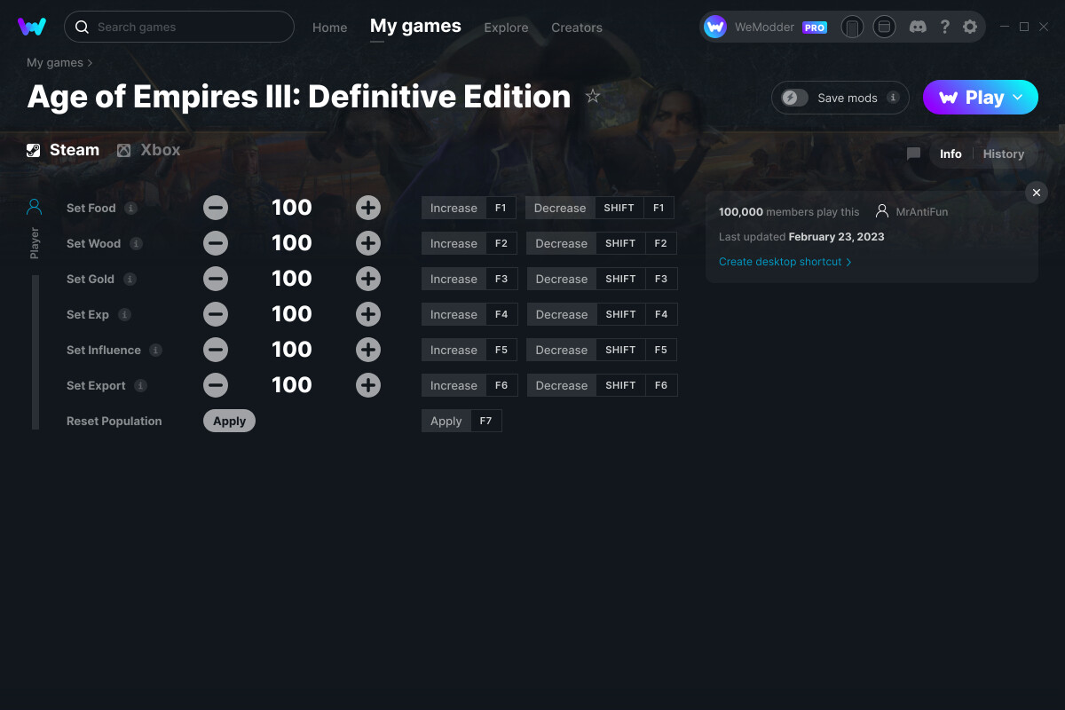 Age of Empires III: Definitive Edition Cheats and Trainer for Steam ...