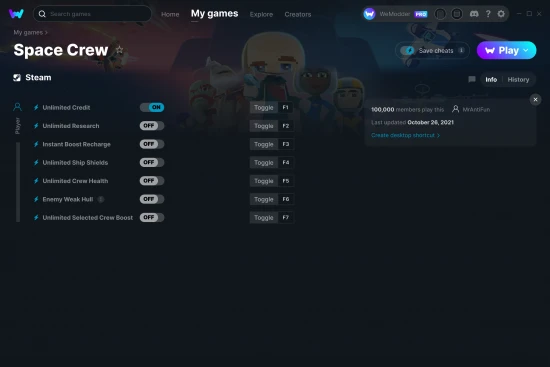 Space Crew Cheats & Trainers for PC | WeMod