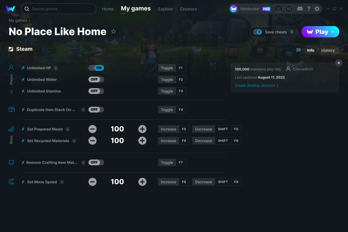 No Place Like Home Cheats and Trainer for Steam - Trainers - WeMod ...